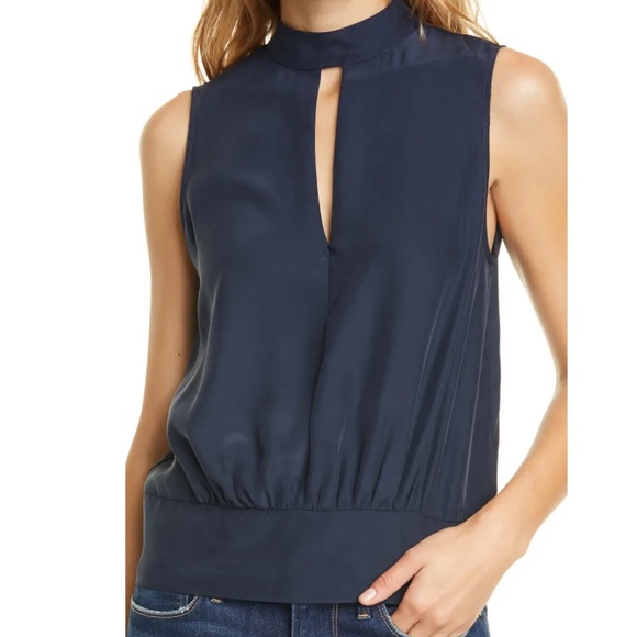 Frame Denim | Tops | Newframe Sleeveless Silk Keyhole Blouse | Poshmark